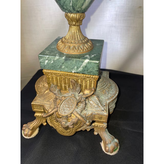 Vintage Italian Brevettato Cherub & Eagle Green Marble and Brass ...