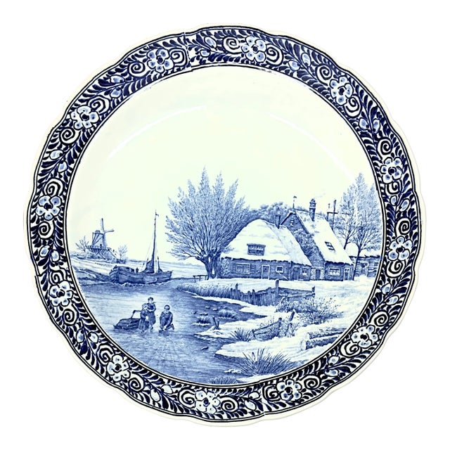 Mid 20th Century Hand Painted Royal Sphinx Maastricht Delft Platter ...