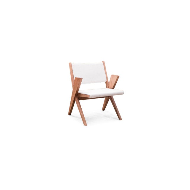 Vesta Clement White Linen Dining Chair | Chairish