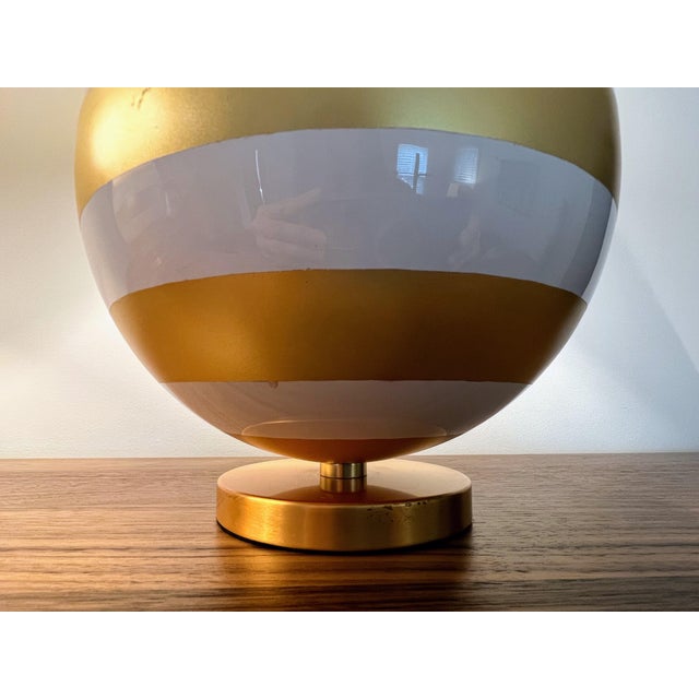 Contemporary Kate Spade New York Round Gold and White Striped Lamps - A ...