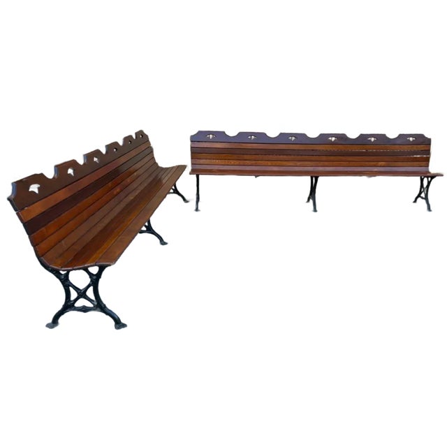 Early 20th Century Train Station Benches - Set of 2 | Chairish
