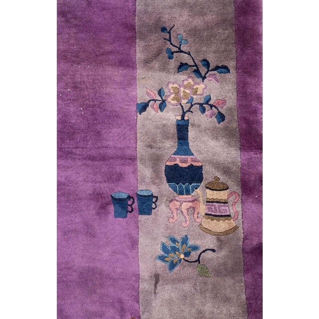 Antique Purple Ground Art Deco Chinese Rug - 8' X 10' | Chairish