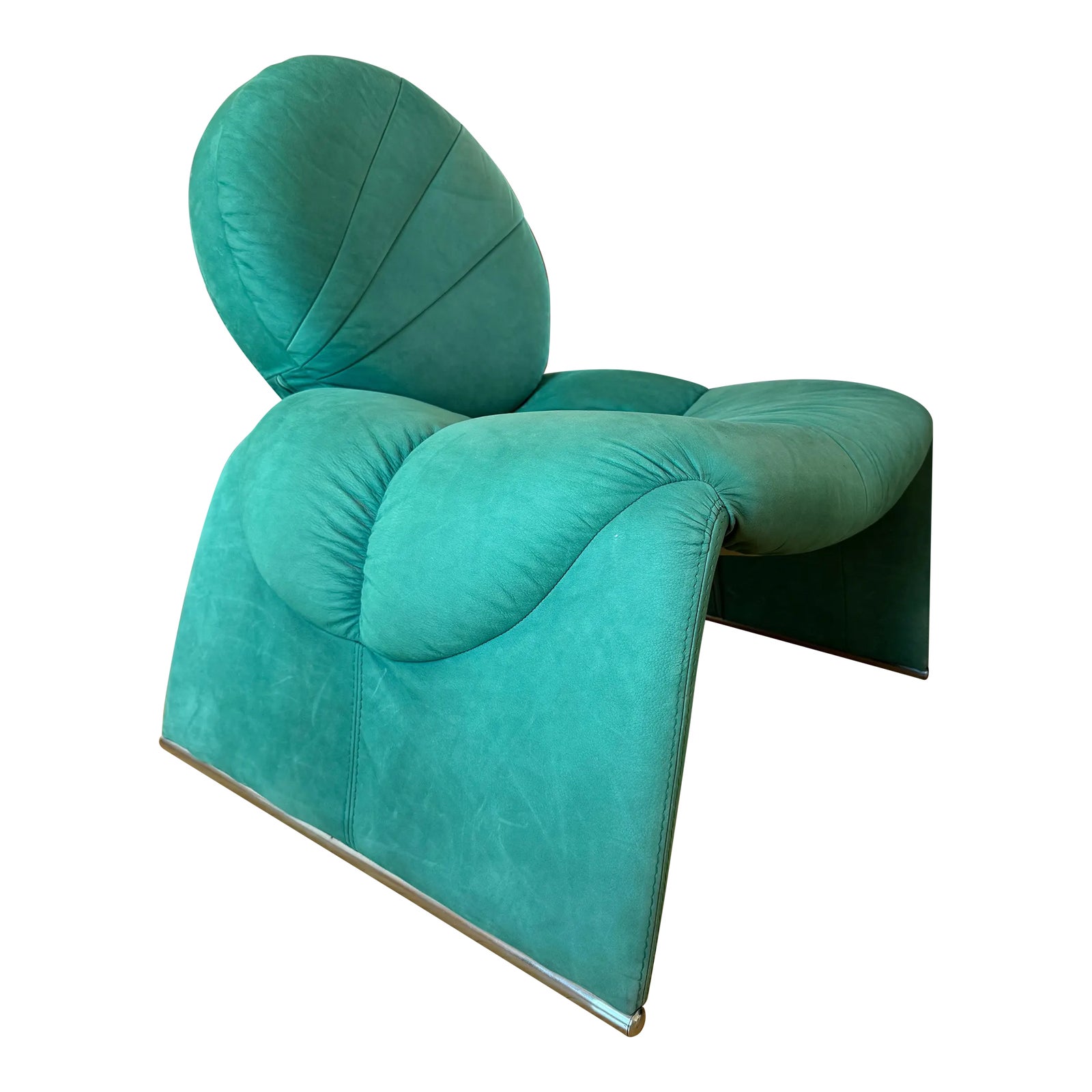1980s Postmodern Vittorio Introini Style Green Chair | Chairish
