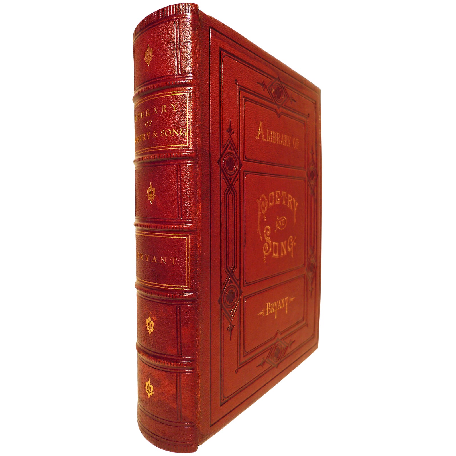 Antique Leather Bound Illustrated Book, William Cullen Bryant's a ...