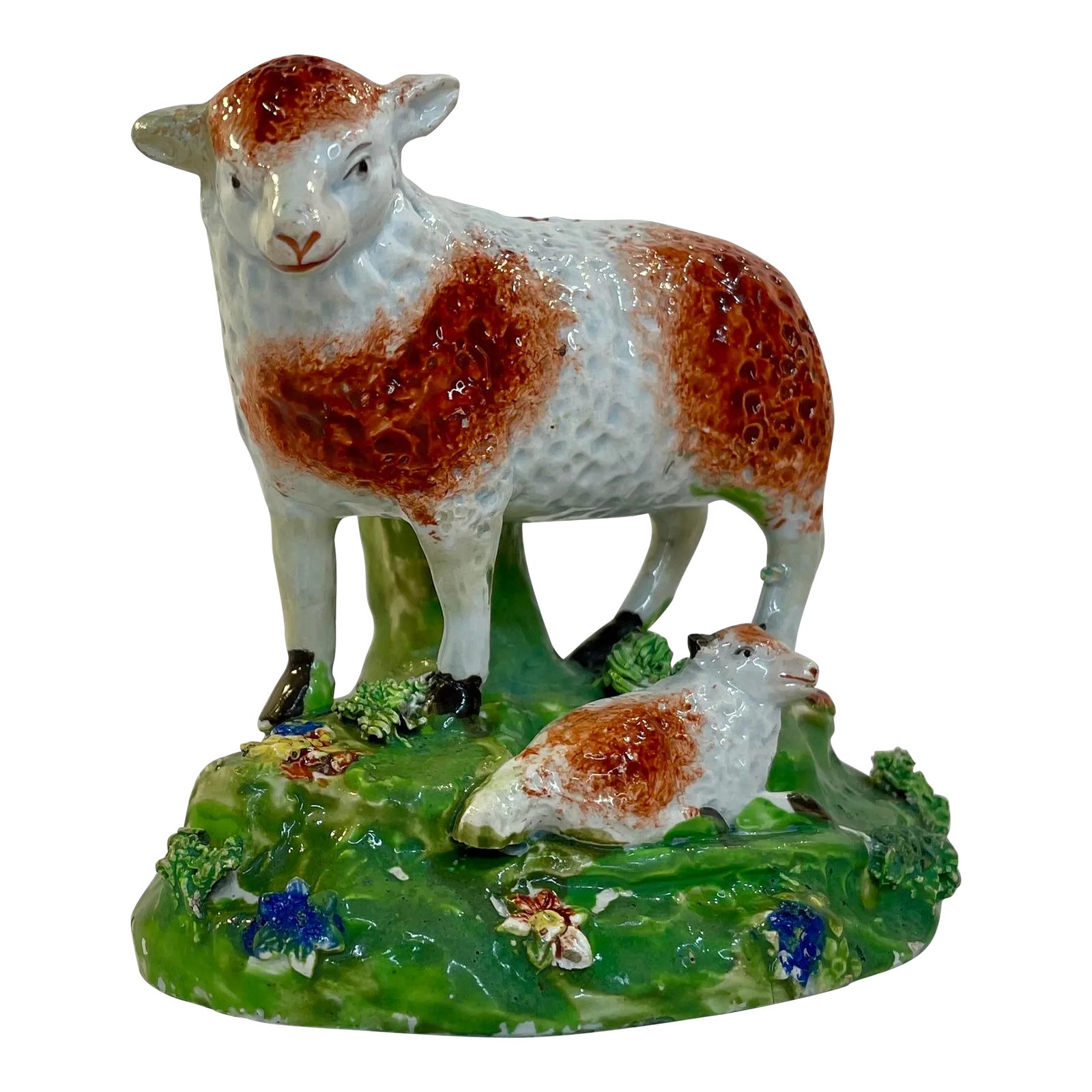 Staffordshire Ceramic Sheep Early 19th Century | Chairish