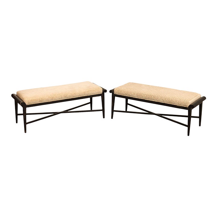 Hickory Chair Pair of 'Carla' Long Benches | Chairish