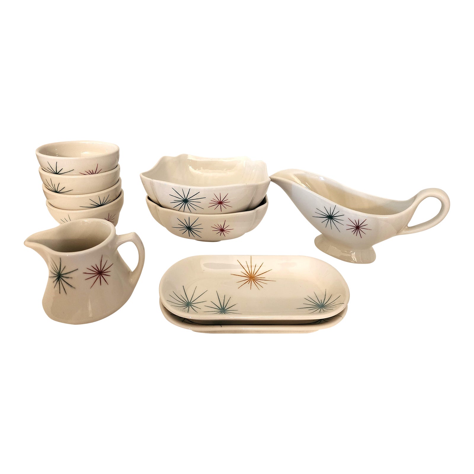 Mid-Century Modern Mayer China Starburst Serving Set- 10 Pieces | Chairish