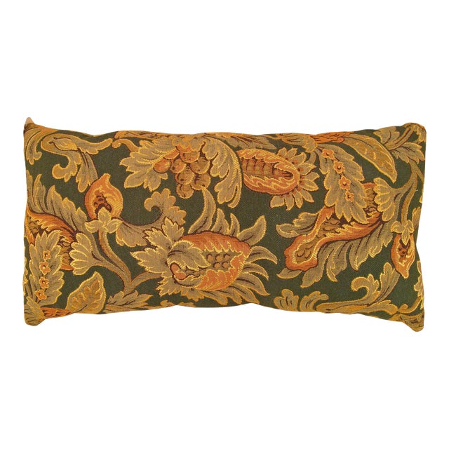 1910 Decorative Antique Jacquard Tapestry Pillow with Floral Elements ...
