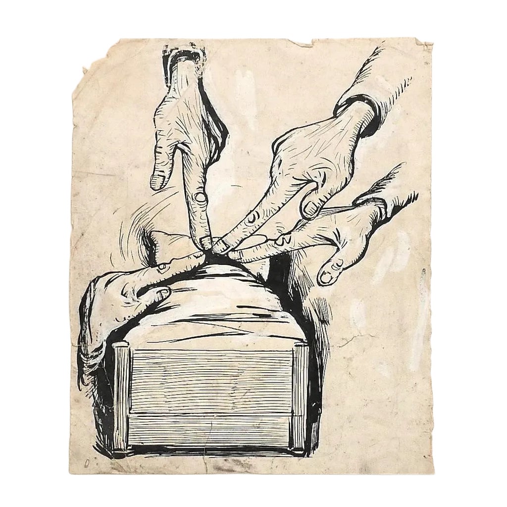 Gabriele Galantara, Guilty, 1908, Pen, Ink and Pencil on Paper | Chairish