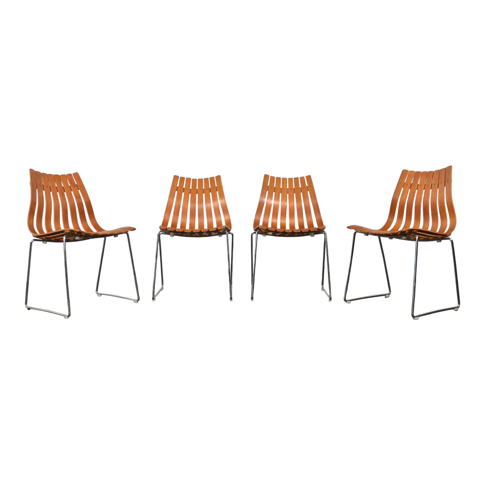 Mid 20th Century Set of Four "Scandia" Teak Dining Chairs by Hans ...