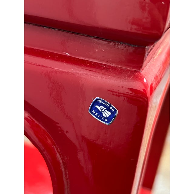 Vintage Traditional Red Lacquered Console | Chairish