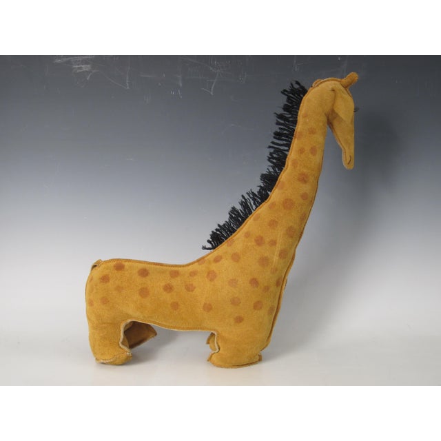 1970s Folk Art Suede Leather Giraffe Stuffed Animal | Chairish