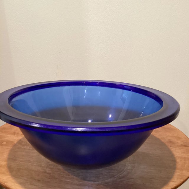 Late 20th Century Cobalt Blue Translucent Bowl | Chairish
