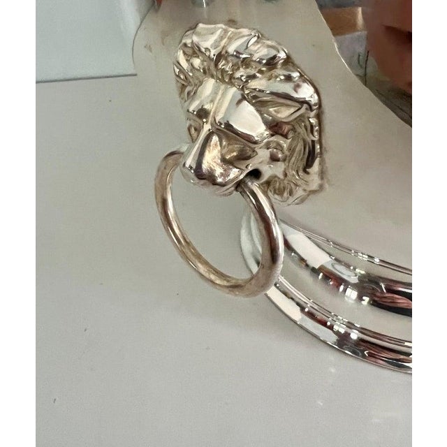 Sheffield Style Silver Plate Scallop Punch Ice Bowl with Lion Head ...