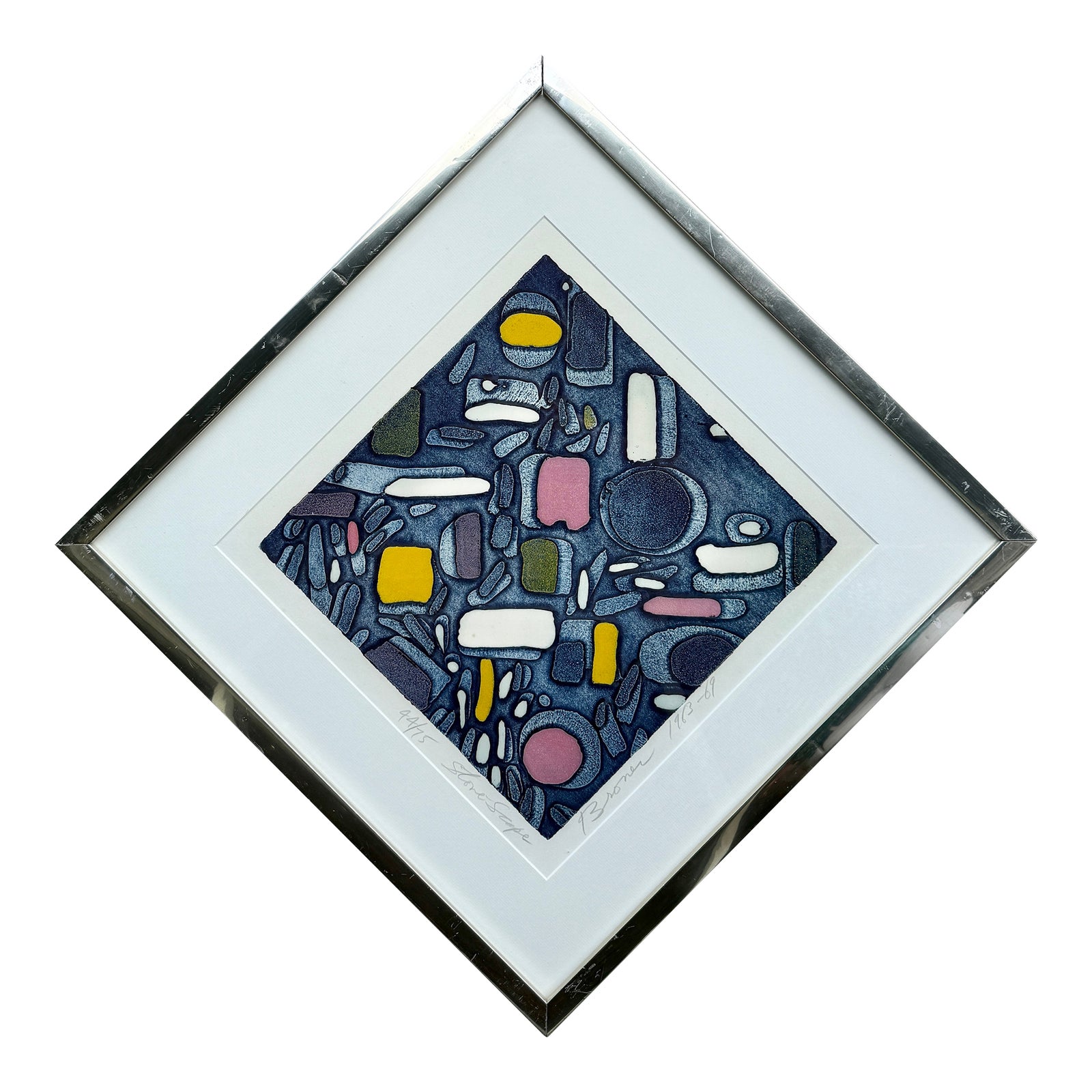 Color Intaglio Print "Stone Scape" by Robert Broner 1963-69 | Chairish