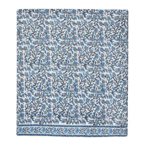 Anna Full Bed Blue Fitted Sheet | Chairish