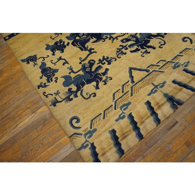 Mid 19th Century Antique Chinese Ningxia Rug 4' 4'' X 5' 8'' | Chairish