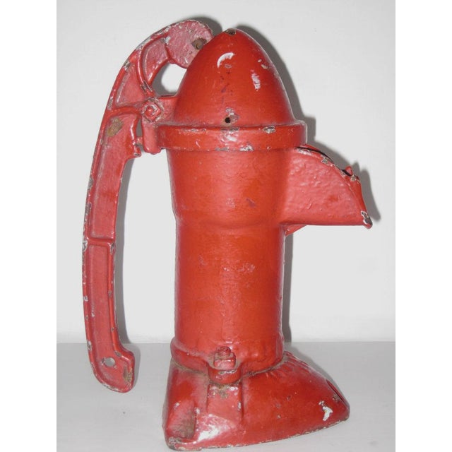 Red Cast Iron Well Hand Pump | Chairish