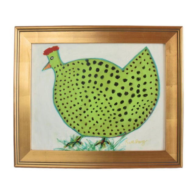 Folk Art Chicken Hen Painting, by Ruth Arenz Including the Antiqued ...