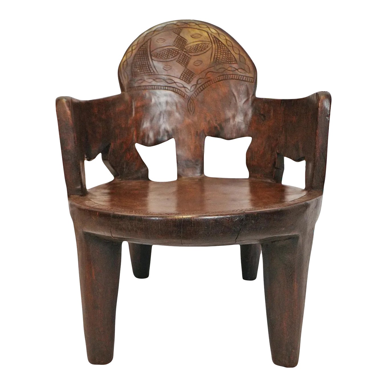 Vintage Guinea Village Chief Chair | Chairish
