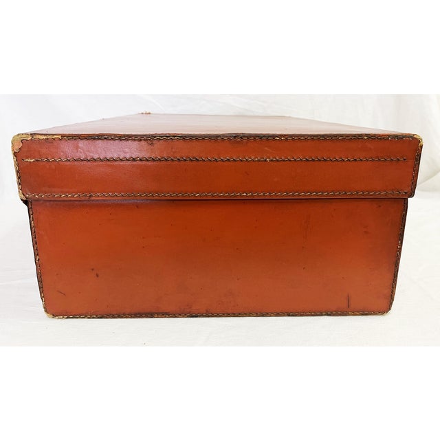 Antique Leather Motoring Travel Trunk Circa 1900's | Chairish