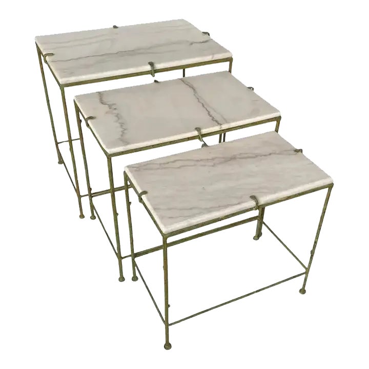 Giacometti Style Sculptural Faux Bois Accent Tables, Set of 3 | Chairish