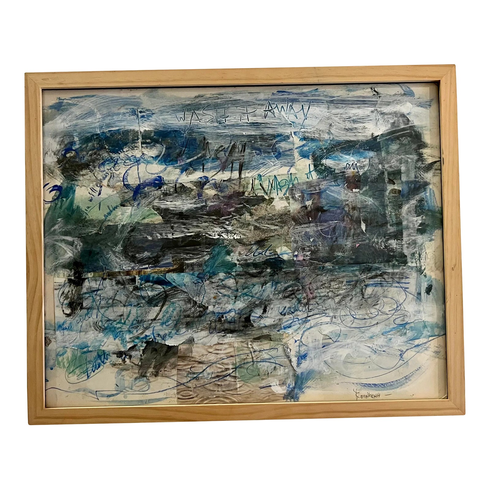 “Wash It Away” Contemporary Abstract Mixed Media Painting by Ellen ...