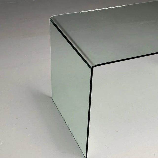 Mid-Century Modern, Glass Waterfall Console Table, American | Chairish