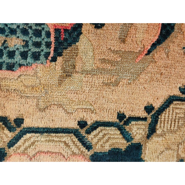 Late 19th Century Antique Chinese Ningxia Rug 4'0" X 4'0" | Chairish