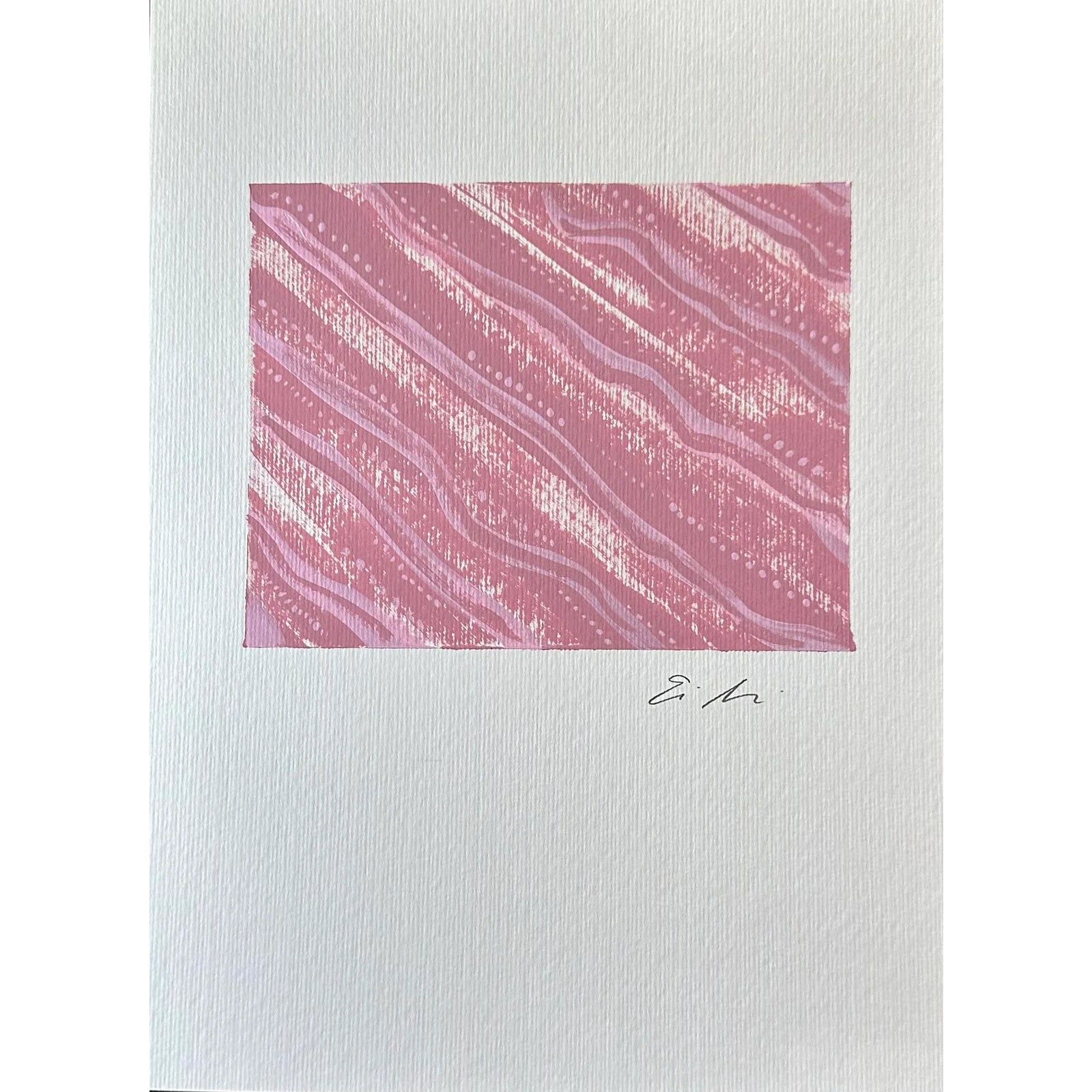 Erin Simon Original "Waves” (In Rose)" Abstract Acrylic Painting | Chairish