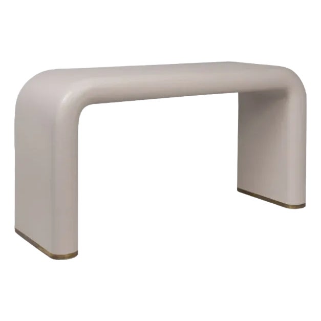 Made Good Hudson Waterfall Console Table French Gray Faux Woven Rattan ...