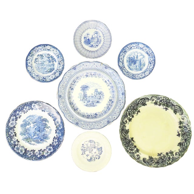 Blue & White Decorative Plate Collection, Set of 7 | Chairish
