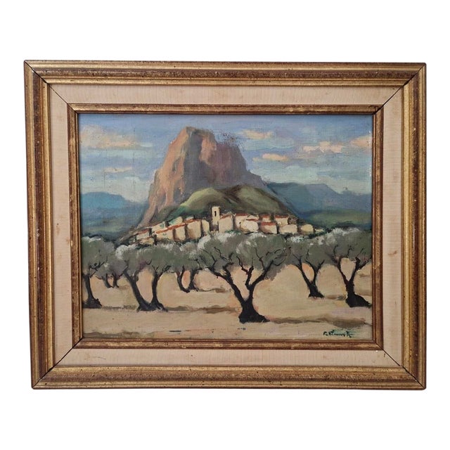 Mid-Century Provence Landscape, in Original Frame | Chairish