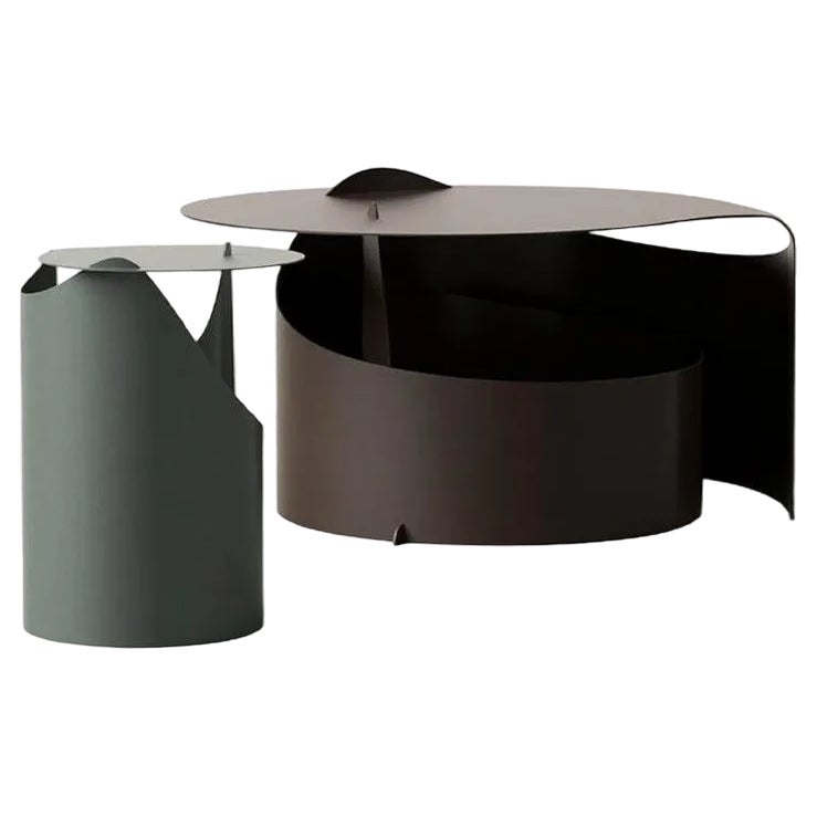 Coffee Tables in Rolle Steel by Aldo Bakker for Karakter, Set of 2 ...