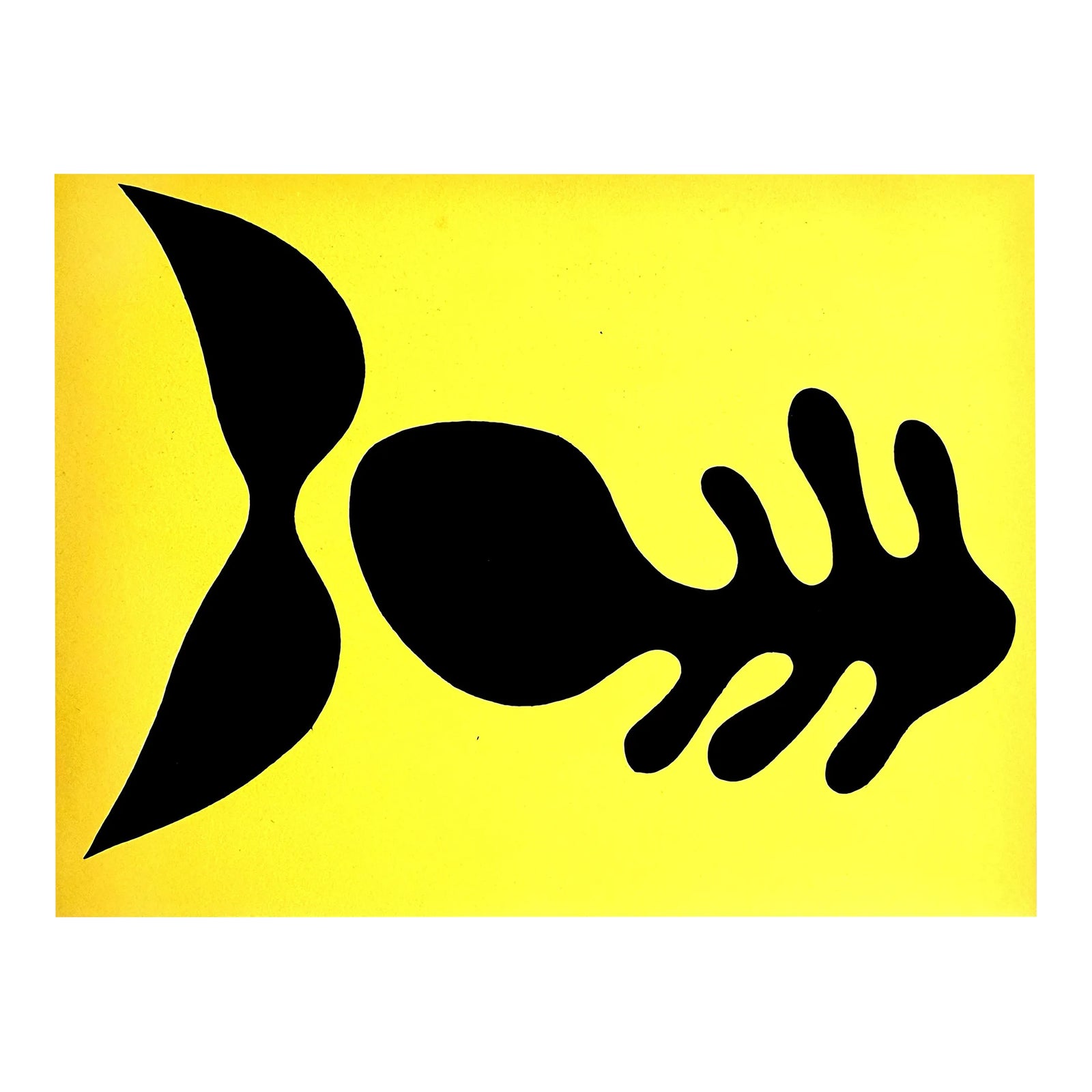 after Jean Arp - Fish - Pochoir 1957 | Chairish