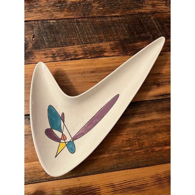 Vintage Modern Atomic Ashtray or Candy Dish in Boomerang Form | Chairish