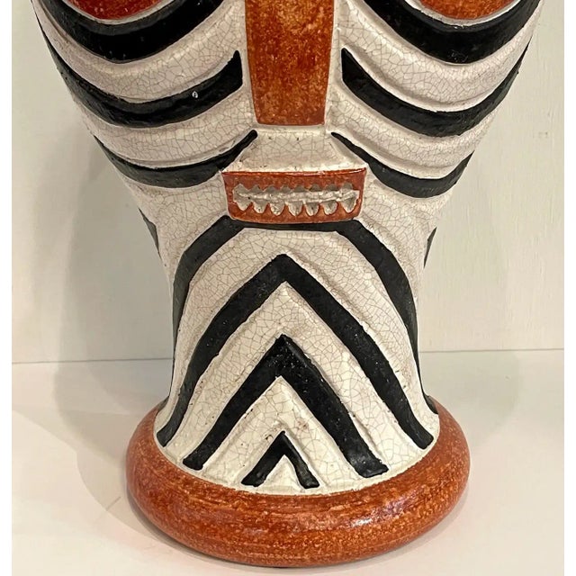 Modern Italian Pottery Mask Motif Vase, by Nd Dolfi | Chairish