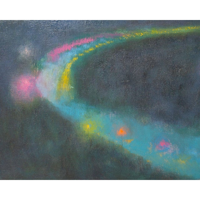 1964 Abstract Oil on Canvas Landscape Painting by Martin Friedman ...