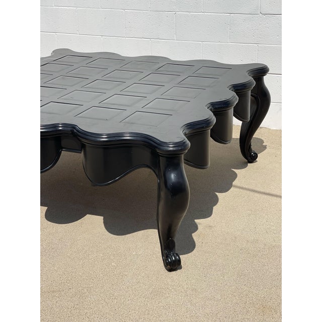 Vintage 20th Century French Scalloped Coffee Table With Checkered ...