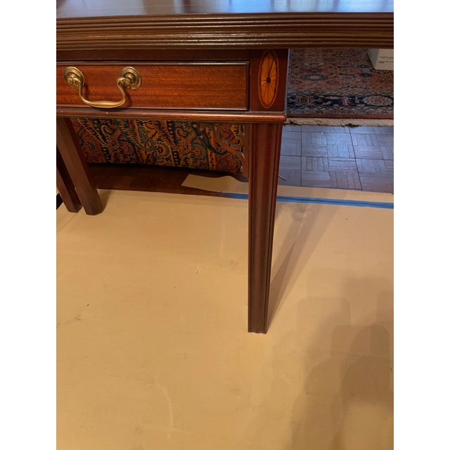 1990s Baker Furniture Company Inlaid Mahogany Long Sofa or Expandable ...