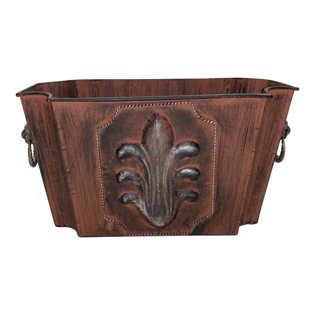 Small Rustic Metal Planter | Chairish