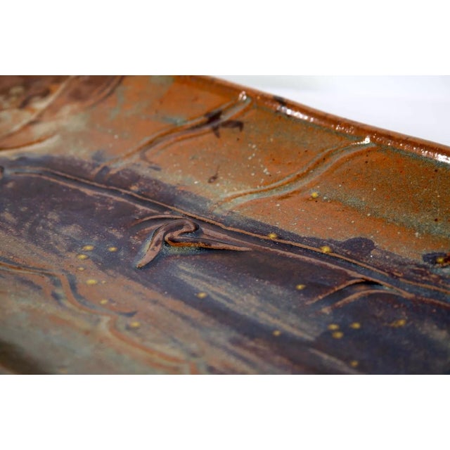 John Glick Round Mid Century Modern Earthtoned Glazed Ceramic Tray ...