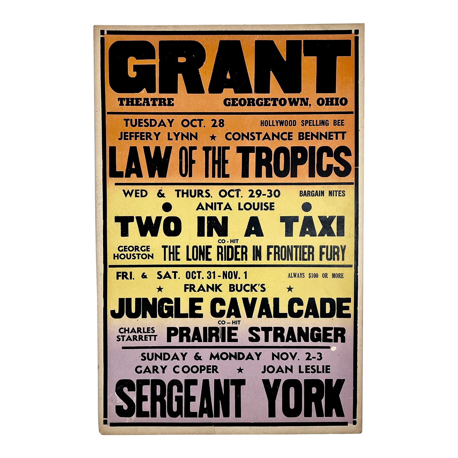 1941 Original Screenprint Movie House Poster | Chairish