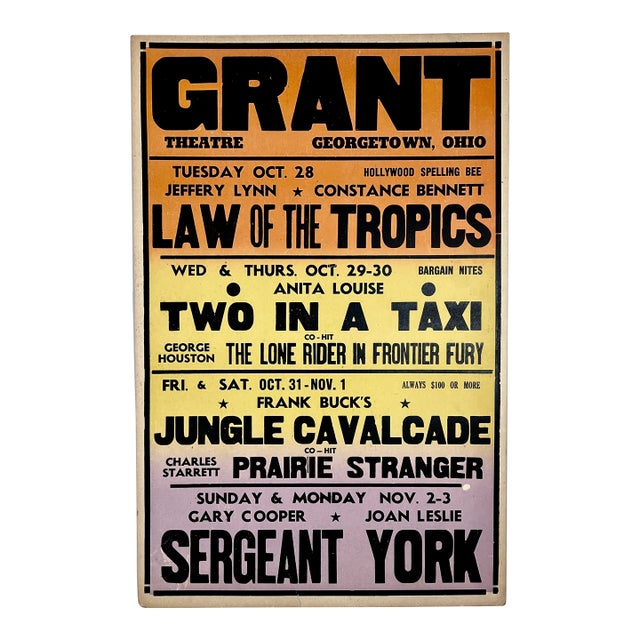 1941 Original Screenprint Movie House Poster | Chairish