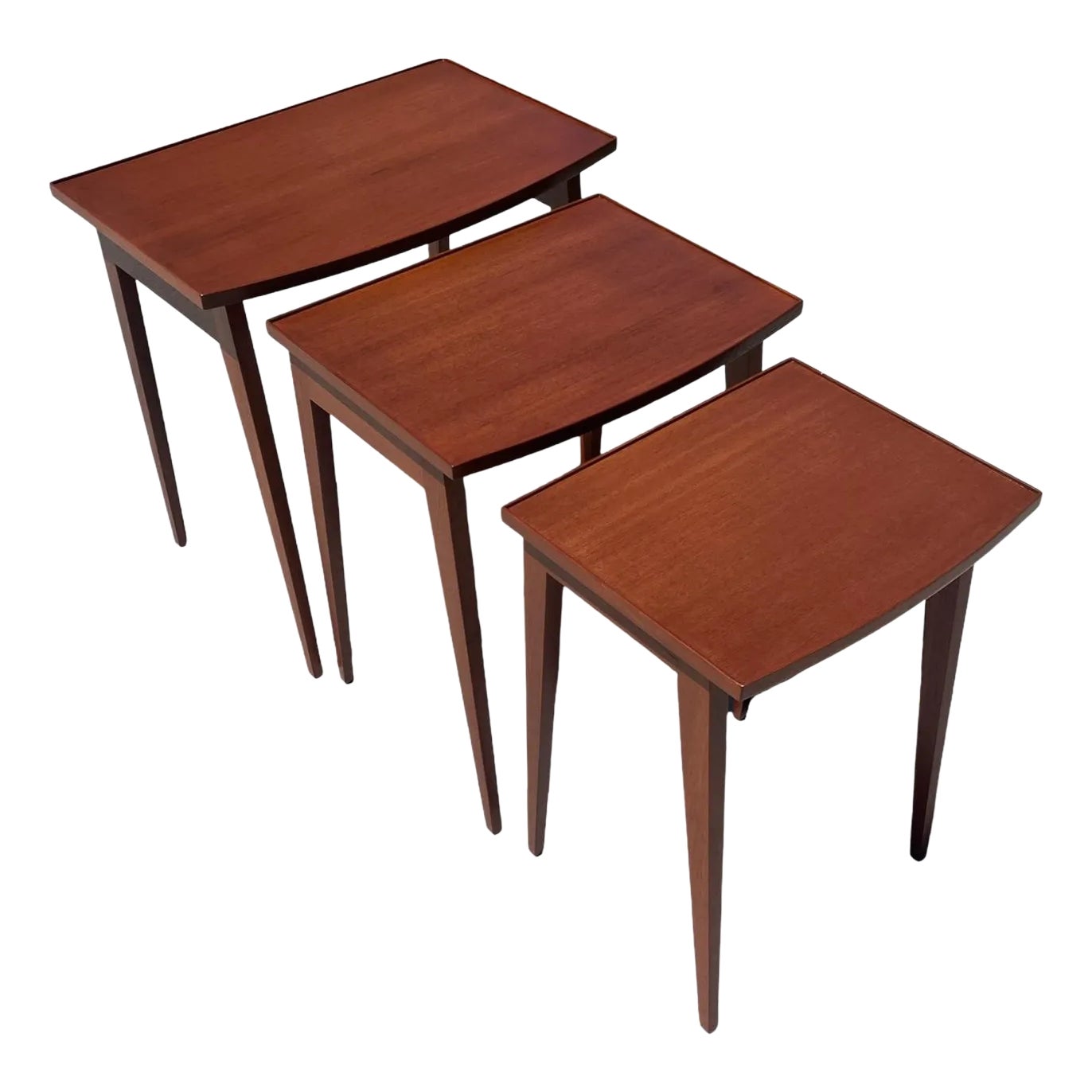 Vintage Mid Century Modern Restored Nesting Solid Mahogany Stacking ...