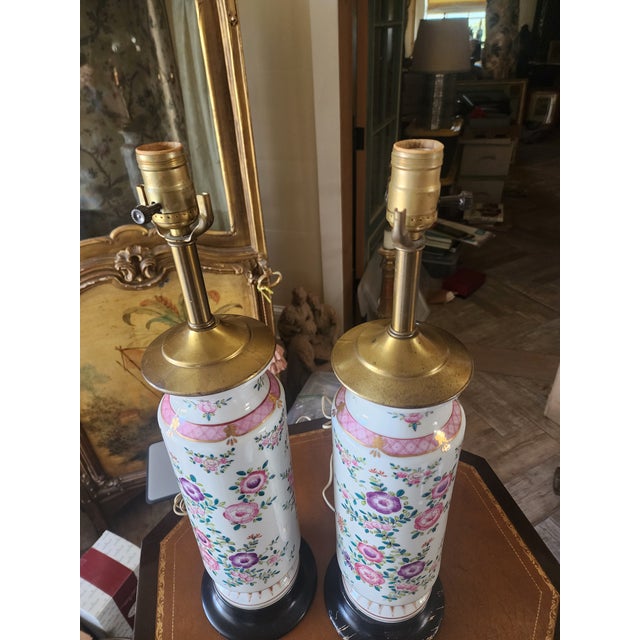 Pair of Chinese Export Samson Lamps | Chairish