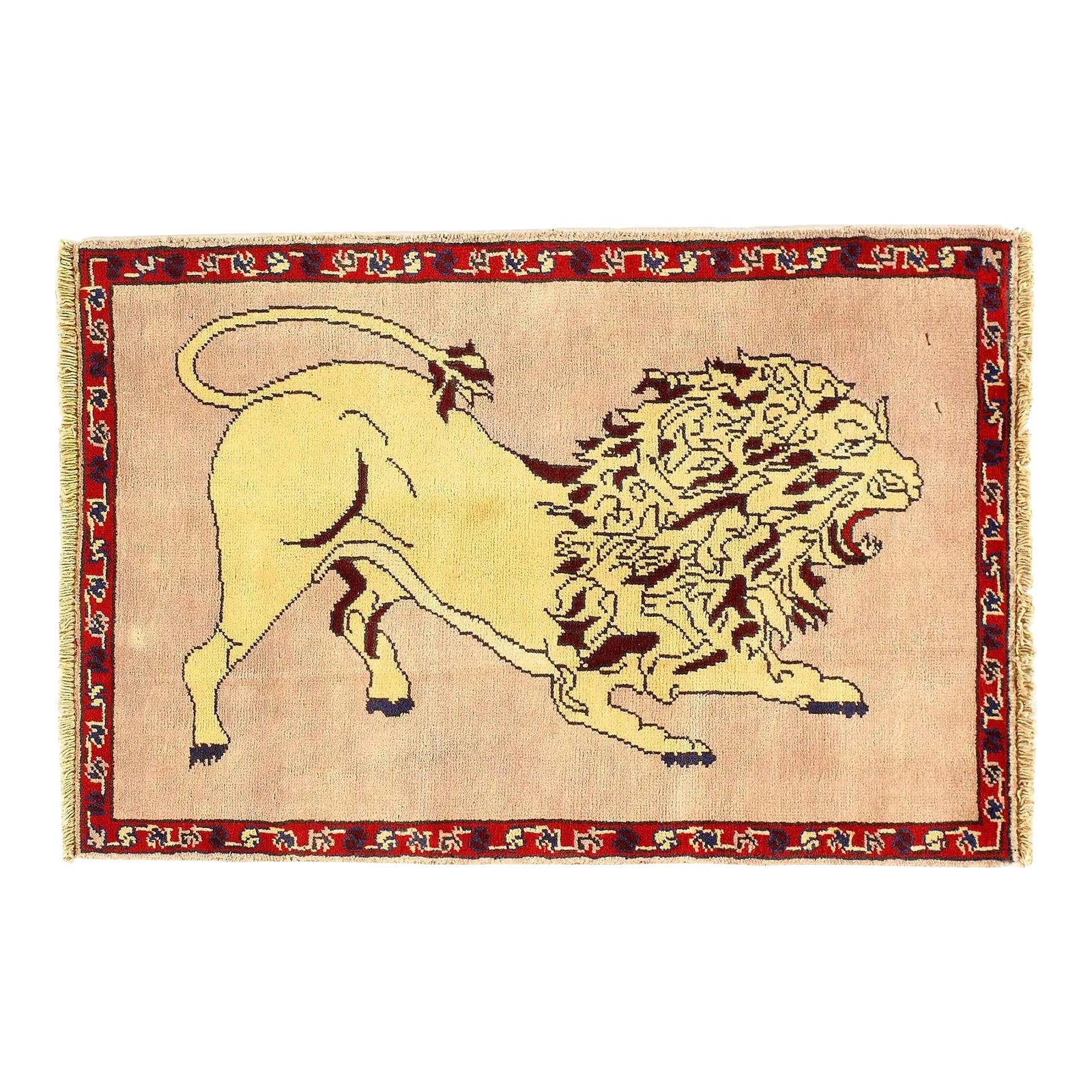 Pasargad Lion Shiraz Hand Knotted Wool Rug | Chairish