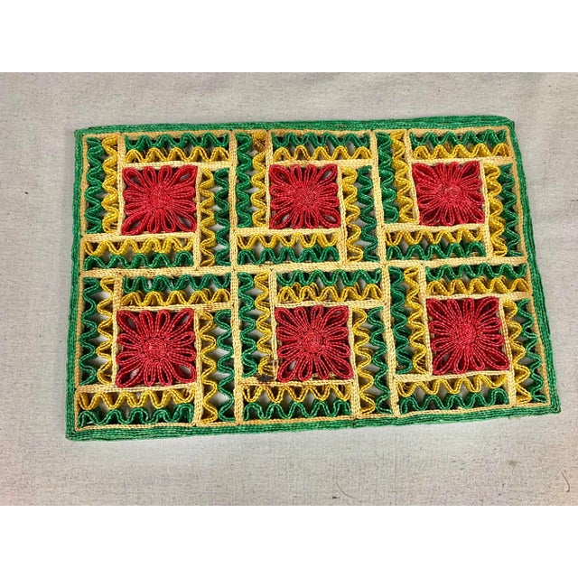 Vintage Raffia Multicolor Placemats-Set of 4 | Chairish