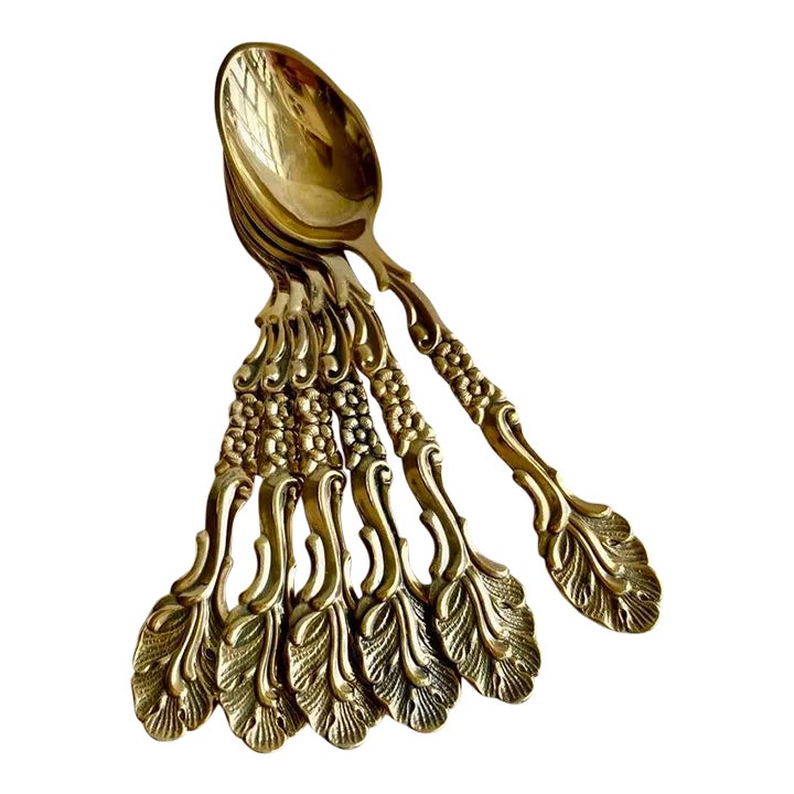 Vintage Cohr Danish Silver Demitasse Spoons, Set of 6, Copenhagen ...