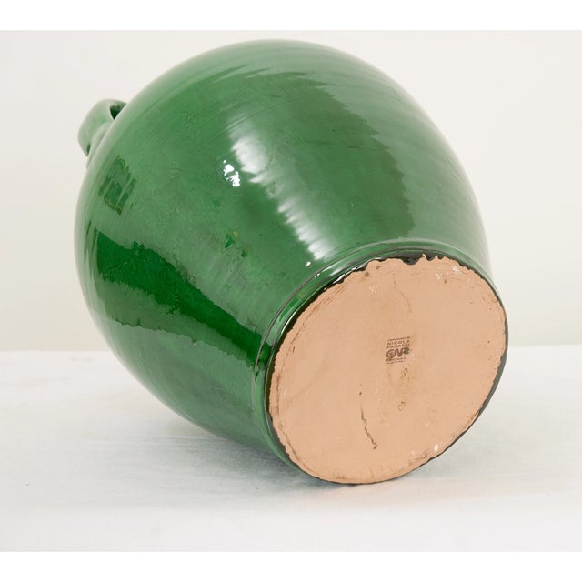 Italian Vintage Green Pottery Jug | Chairish